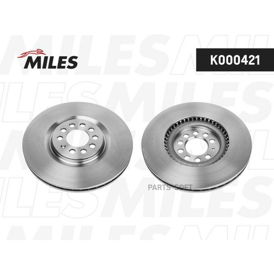 MILES K000421 Диск тормозной передний вентилируемый AUDI TT/SKODA OCTAVIA/VW BORA/GOLF IV/V D=312 мм. (ISO 9001). ()