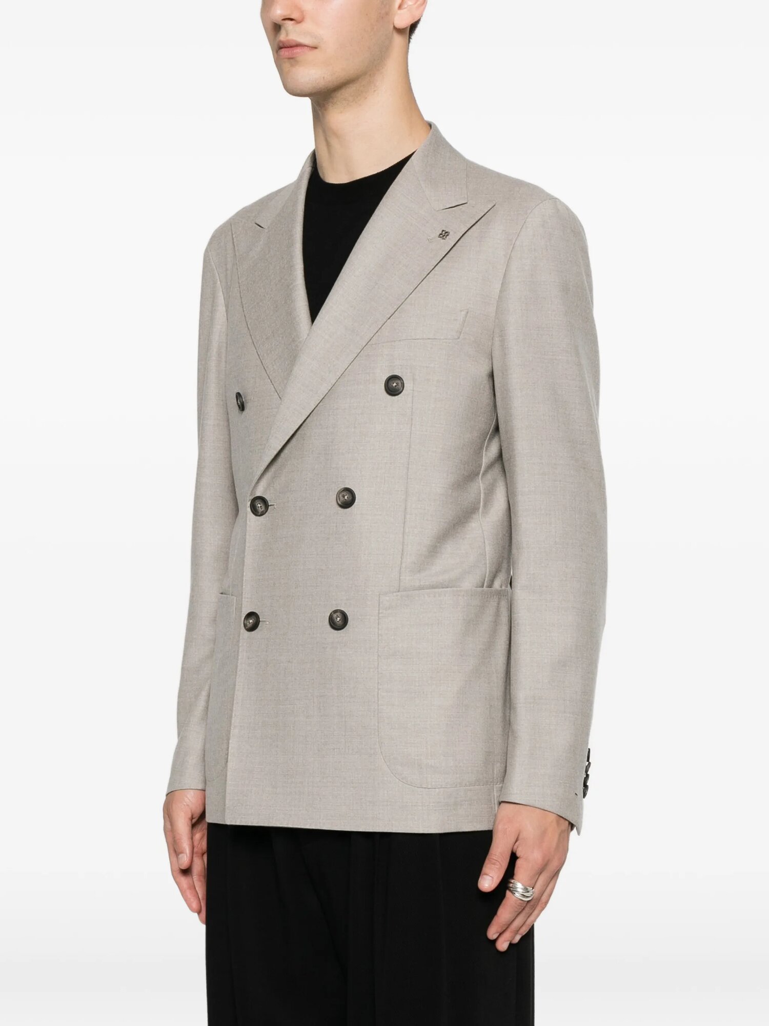 Куртка Tagliatore Double-breasted peak-lapels jacket, размер 48, серый — фото 1