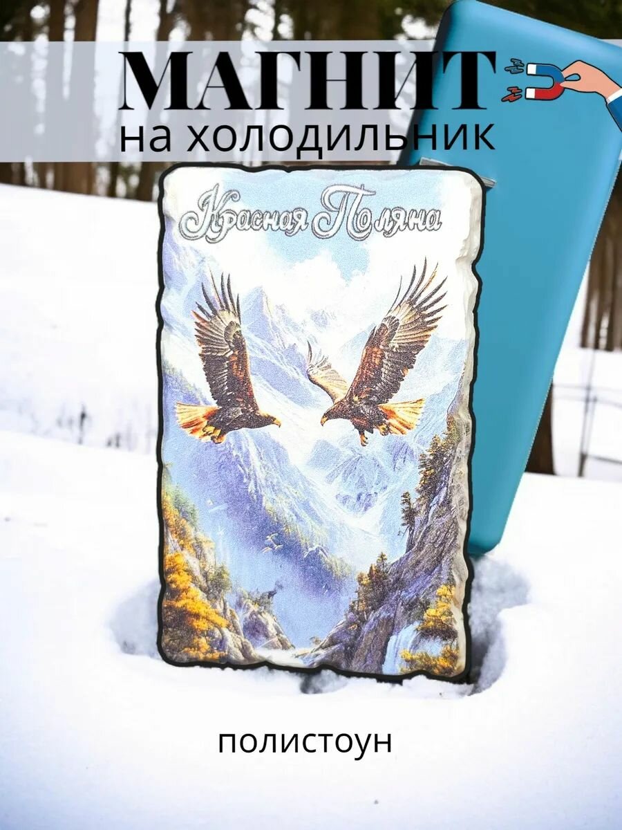 Магнит сноубордист Красная Поляна на холодильник