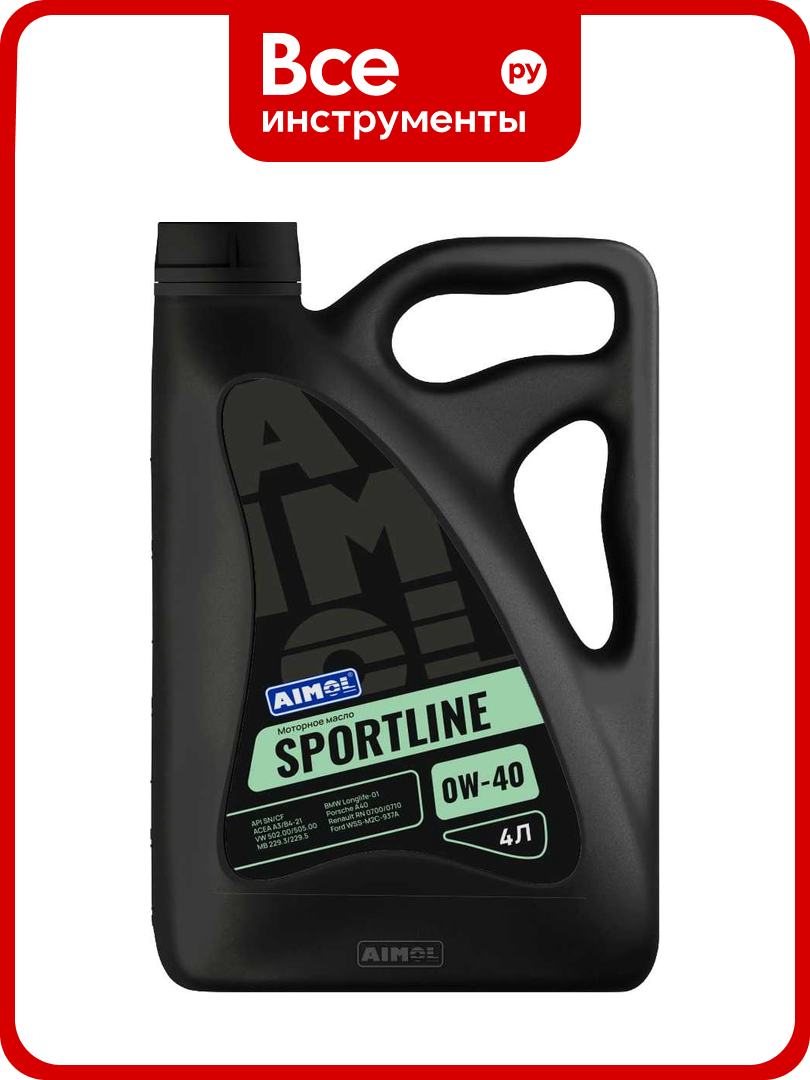 Синтетическое моторное масло AIMOL SPORTLINE 0W40 4 л 8719497955244, легкий