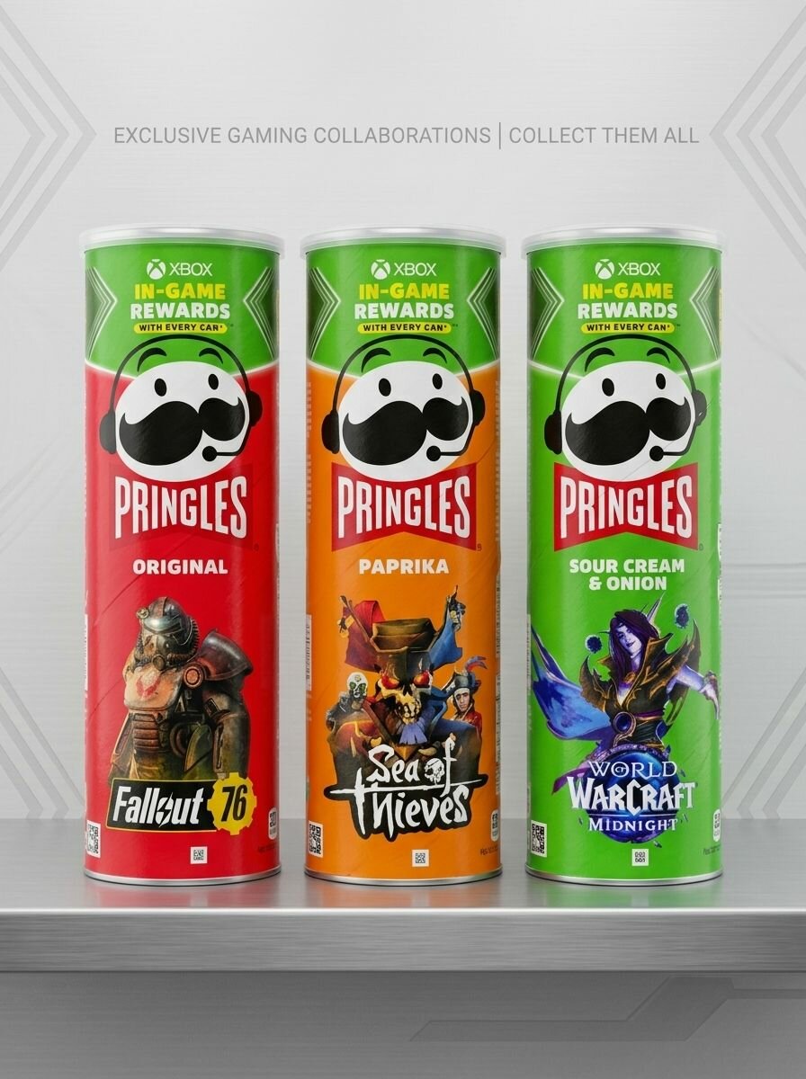 Картофельные чипсы Pringles Набор из 3-ех банок LIMITED Warcraft Fallout Sea of Thieves 3х165г /Принглс Лимитированная серия