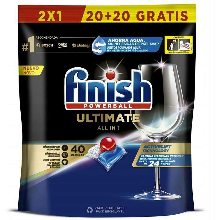 Капсулы для посудомоечных машин Finish Powerball Ultimate AIO, 40 штук