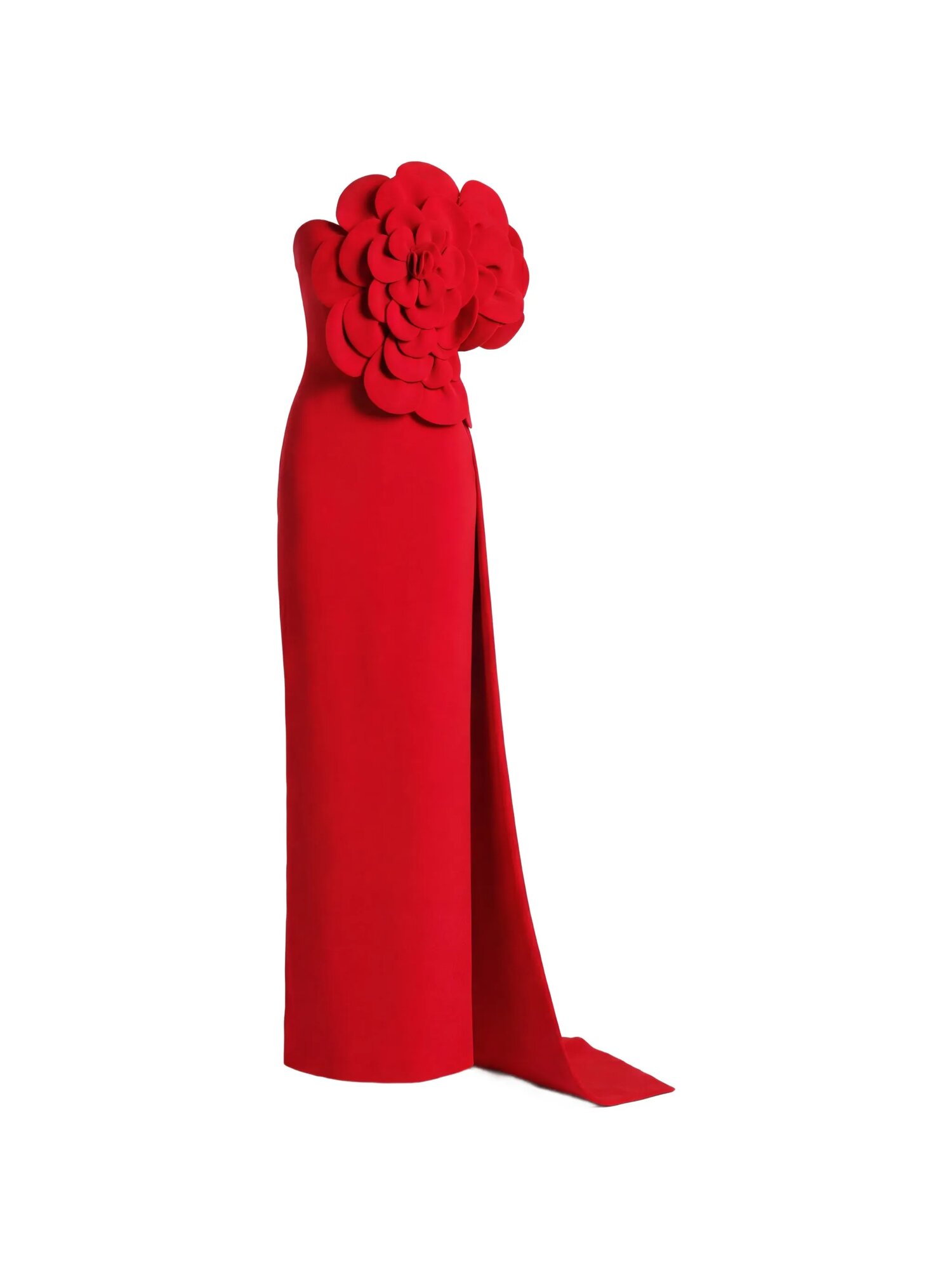 Платье Floral-applique strapless gown