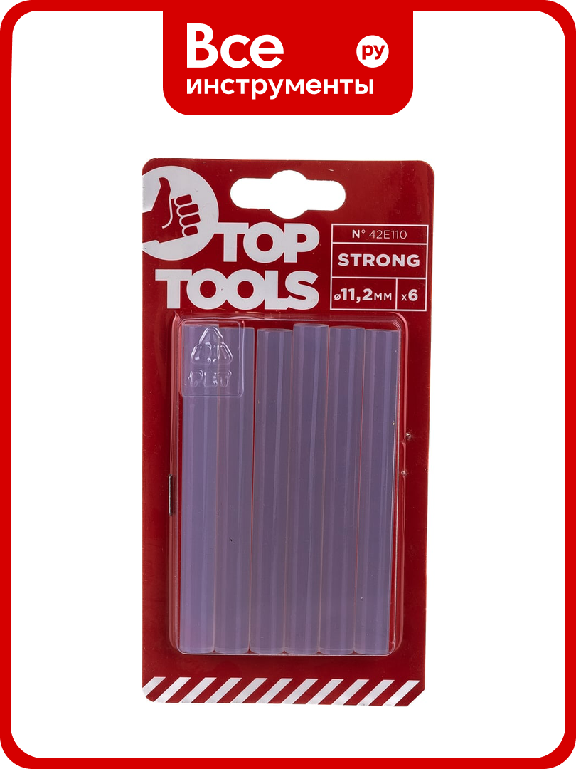 Стержни клеевые (6 шт; 11х100 мм; прозрачные) Top Tools 42E110