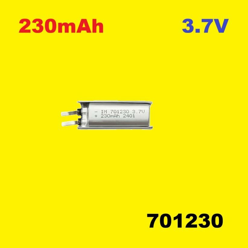 Аккумулятор 701230 230mAh 3.7V Li-Pol Battery батарея с голыми контактами без разъема, запчасти батарейка LI-PO для приборов, электроники N144