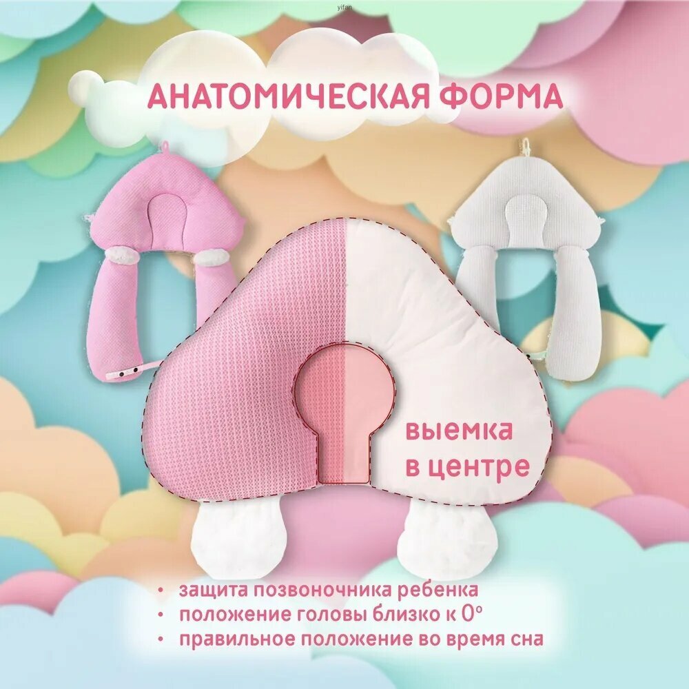 Подушка для новорожденных 40x60 см, Холлофайбер