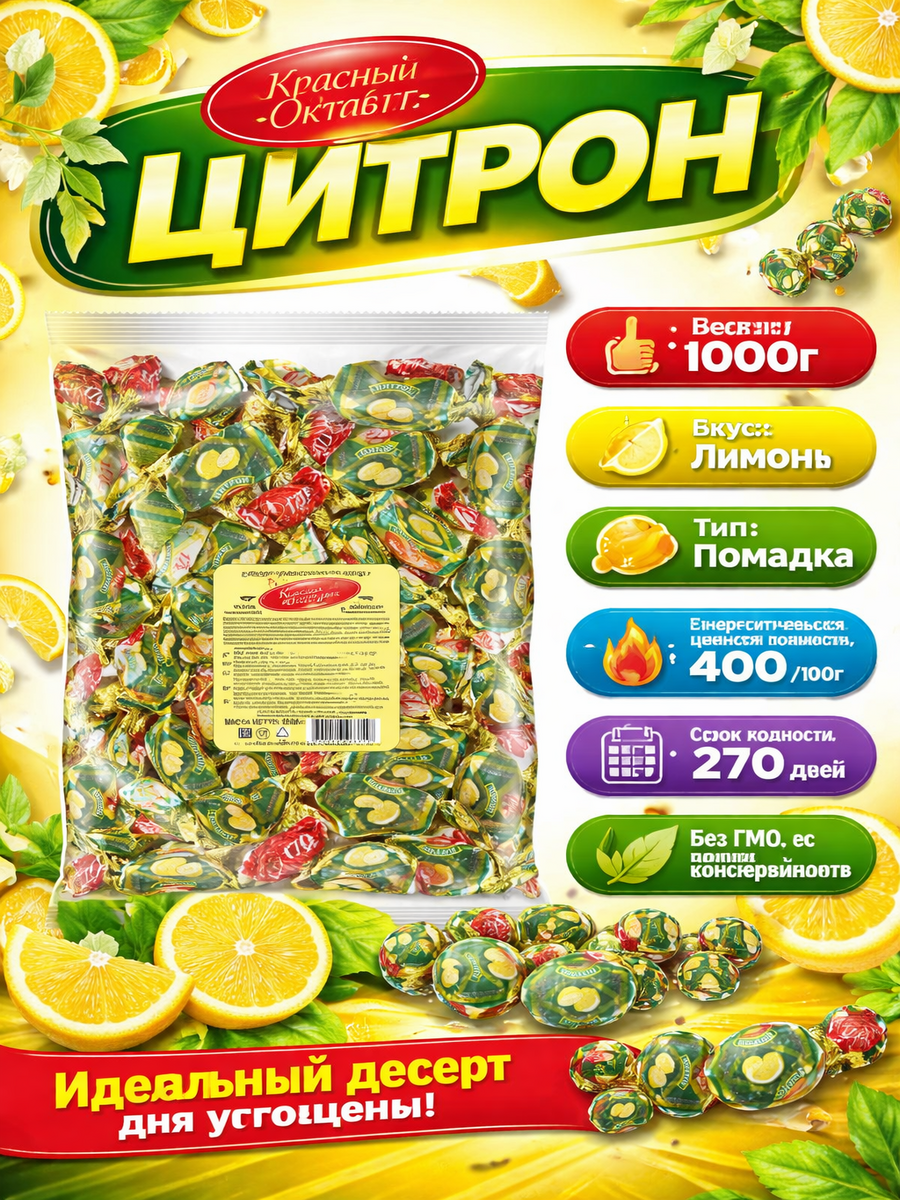 Конфеты Красный Октябрь Цитрон, 1кг