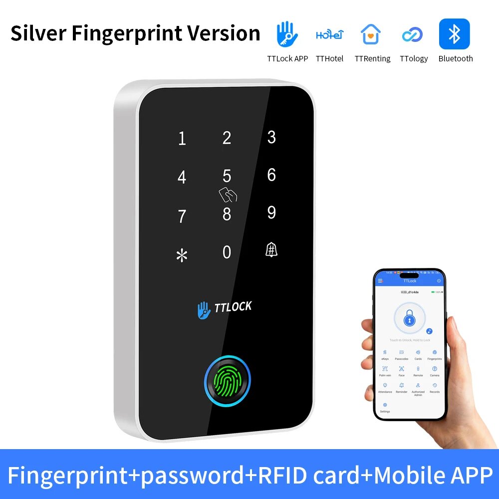 Умный замок TTlock MJ03F Silver Fingerprint