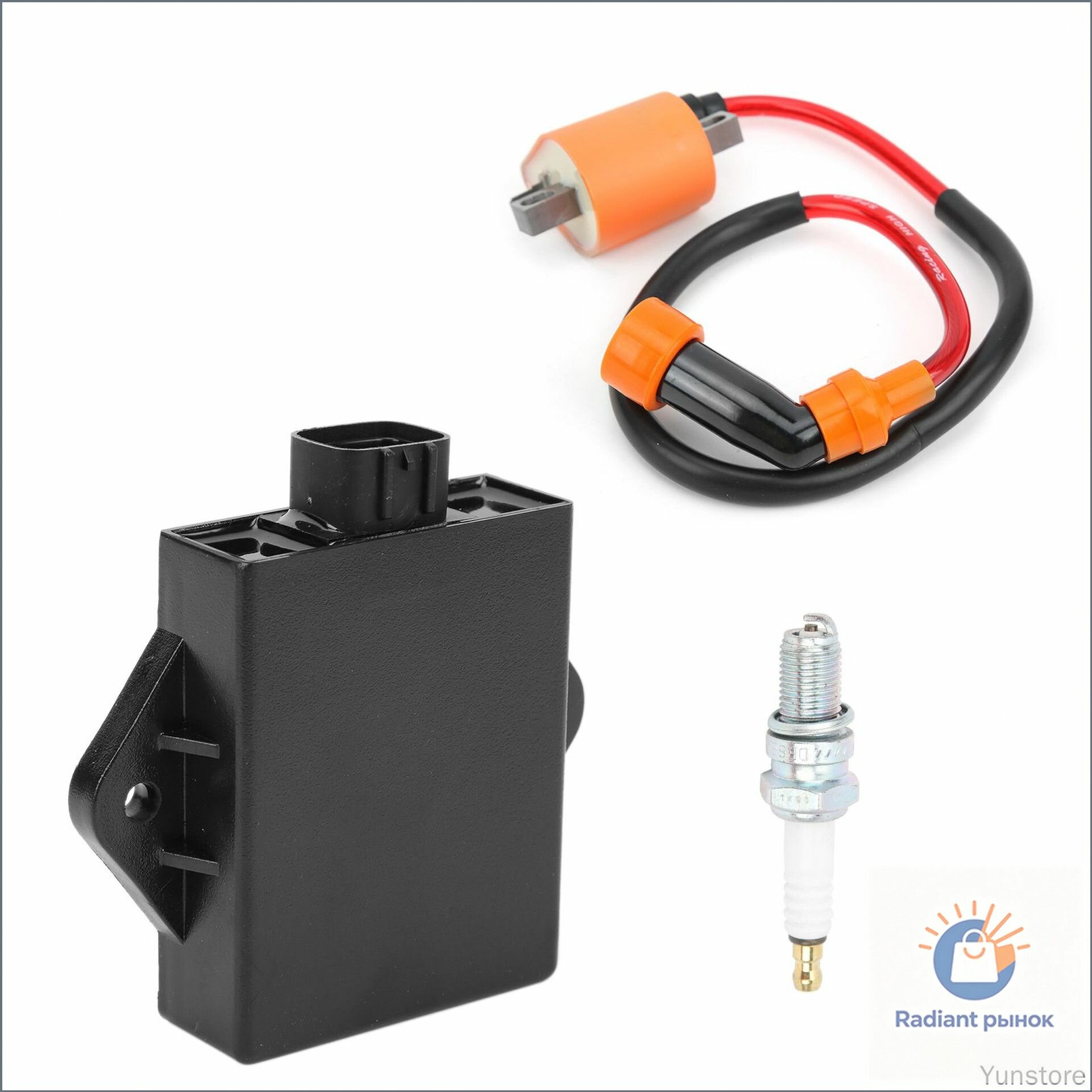 Комплект катушки зажигания + свечки зажигания + CDI 3530 011 для замены на Arctic Cat 300 1998 2005 2x4 4X4, OEM 3530 011 3530 012, материал ABS, включает 1 катушку зажигания 1 зажигатель 1 свечку