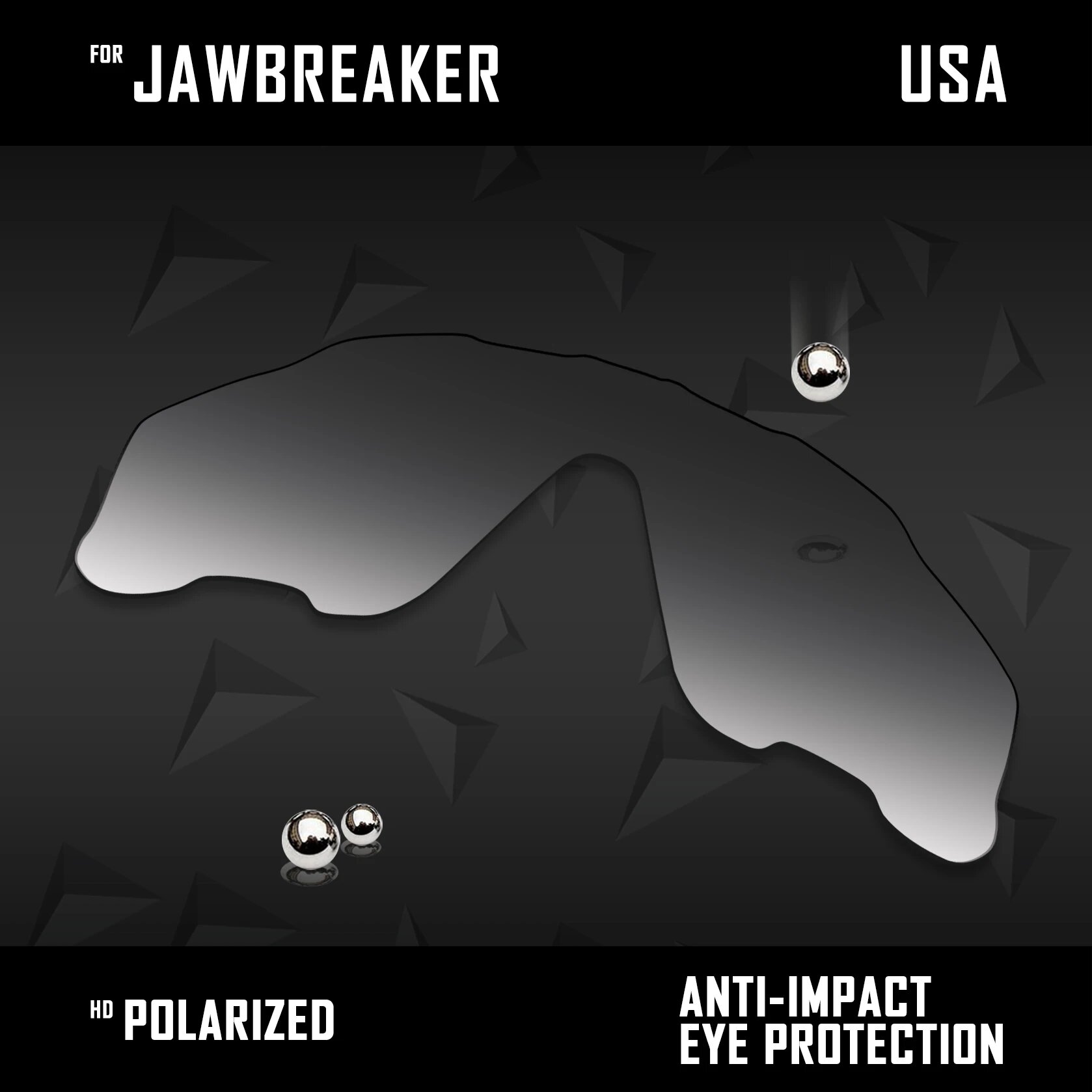 Линзы OOWLIT для Oakley Jawbreaker Grey Gradient, Черный