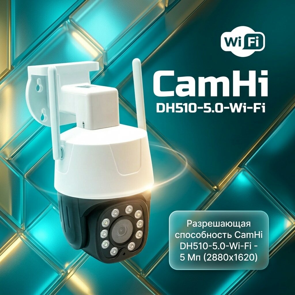 Уличная WiFi камера 5Mp через телефон - CamHi DH510-5.0-WiFi
