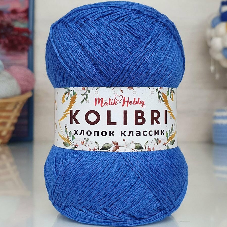 Пряжа M&h KOLIBRI хлопок классик 007 аквамарин (2 мотка)