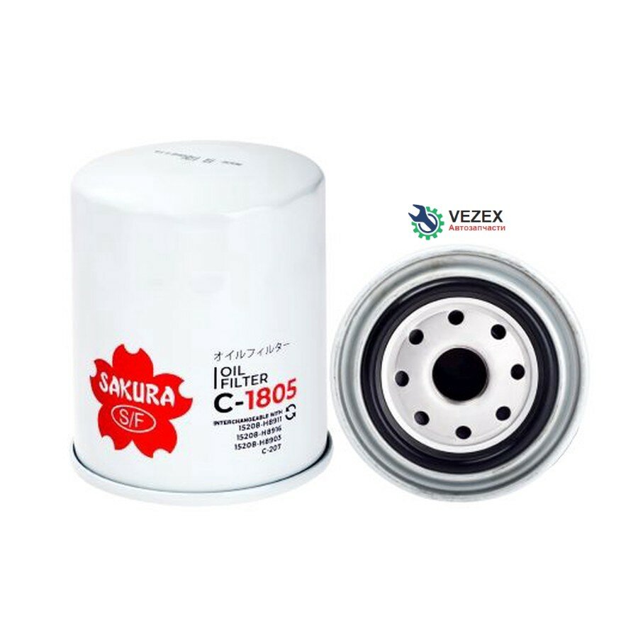 SAKURA C1805SBP фильтр масляный!\ Toyota 4 Runner/Hi-Ace/Land Cruiser/Previa/Yaris 2.0-3.4/1.4D 84>