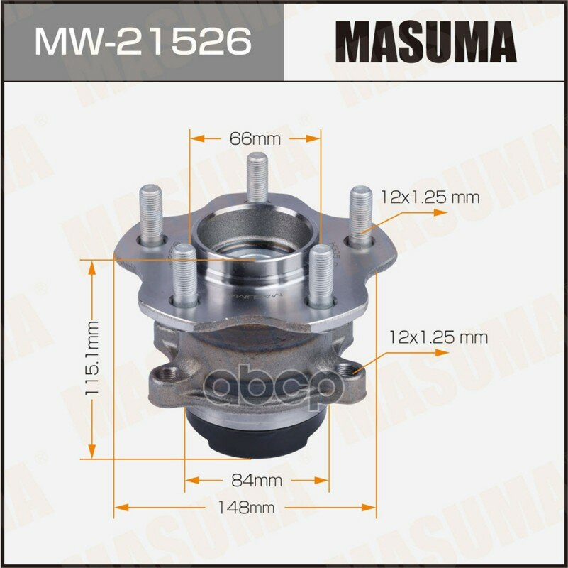К-кт подшипника ступицы задней! со ступицей Nissan Qashqai 1.6/2.0 07> FWD Masuma арт. MW-21526