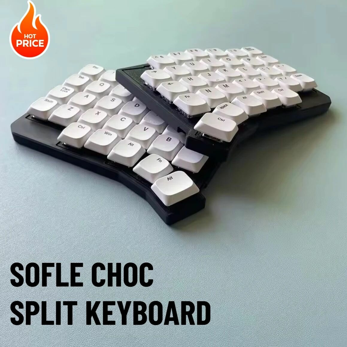 Беспроводная раздельная клавиатура SOFLE64 Choc с поддержкой горячей замены переключателей, низкопрофильная и эргономическая