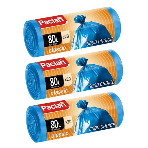 Paclan Мешки для мусора 80 л, 12мкм, 60 шт