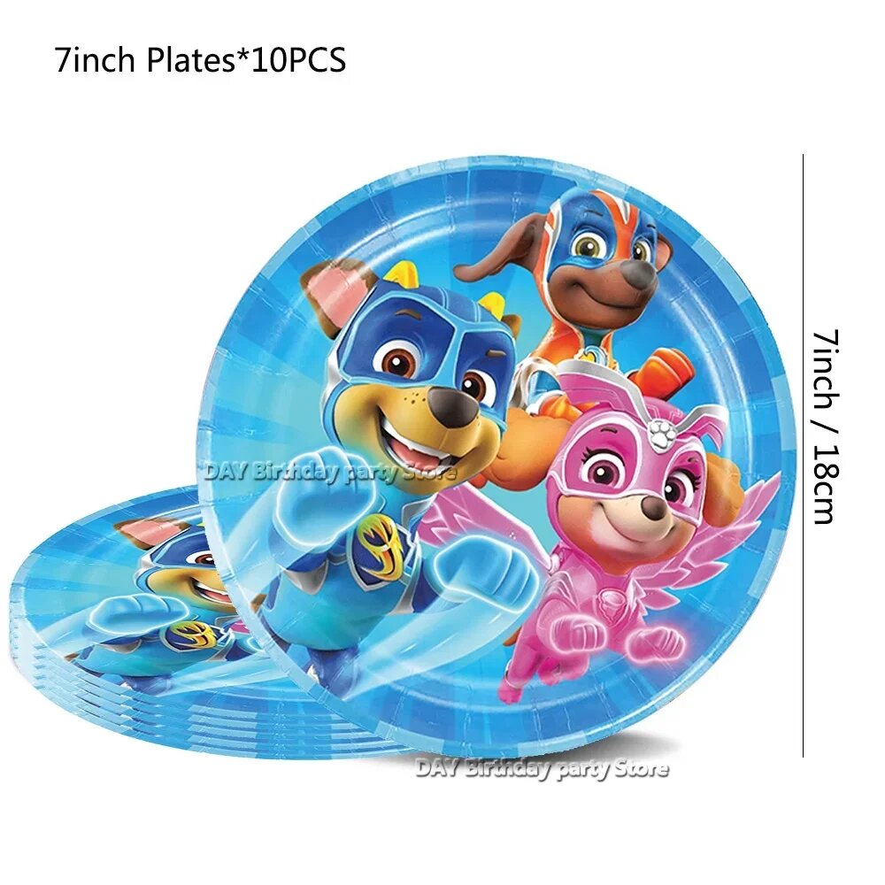 Набор для праздника Щенячий патруль от TAKARA TOMY Синий, 7inch plate-10PCS