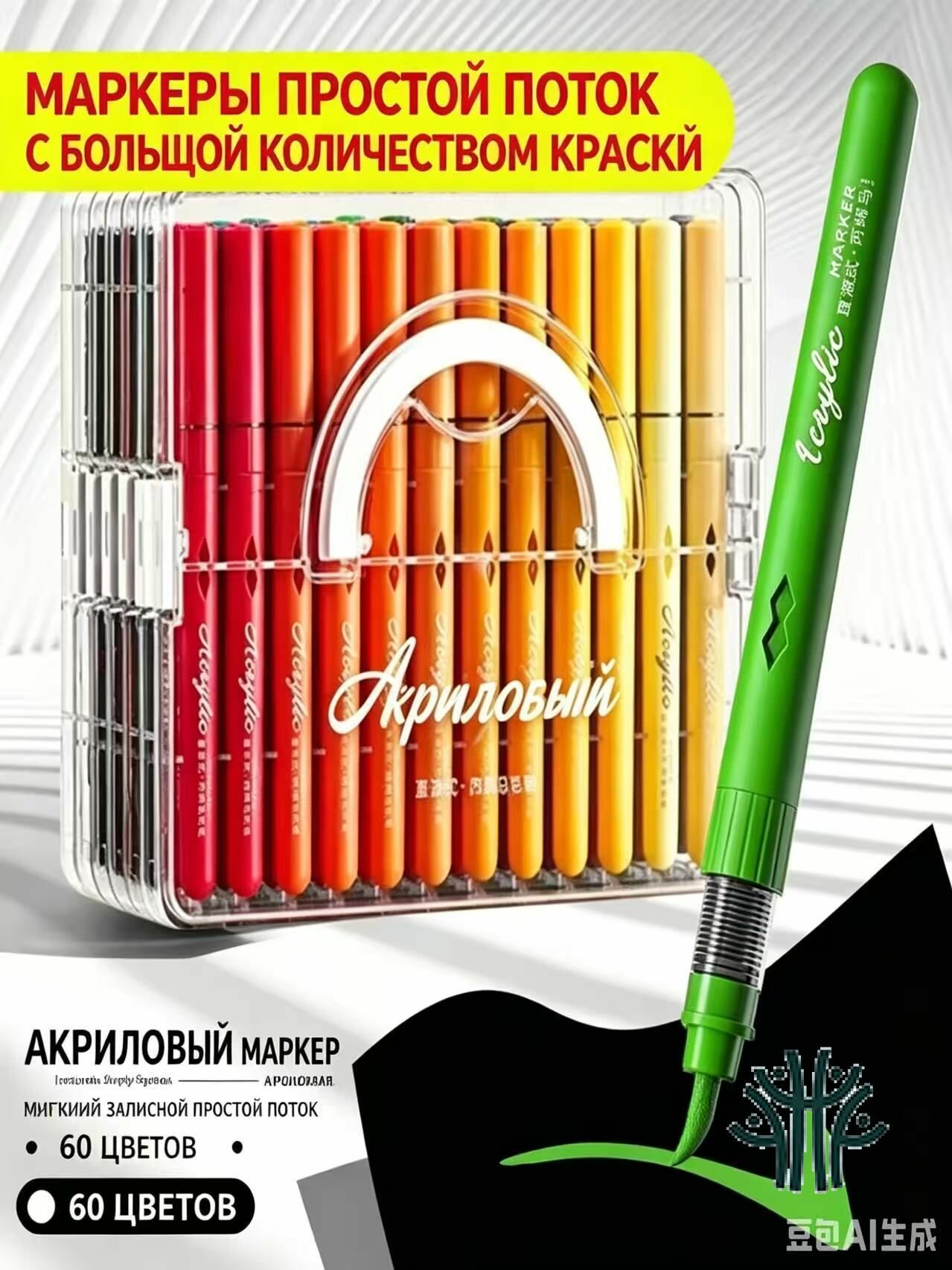 Маркер, толщина: 1 мм, 60 шт. для выделения текста, для граффити