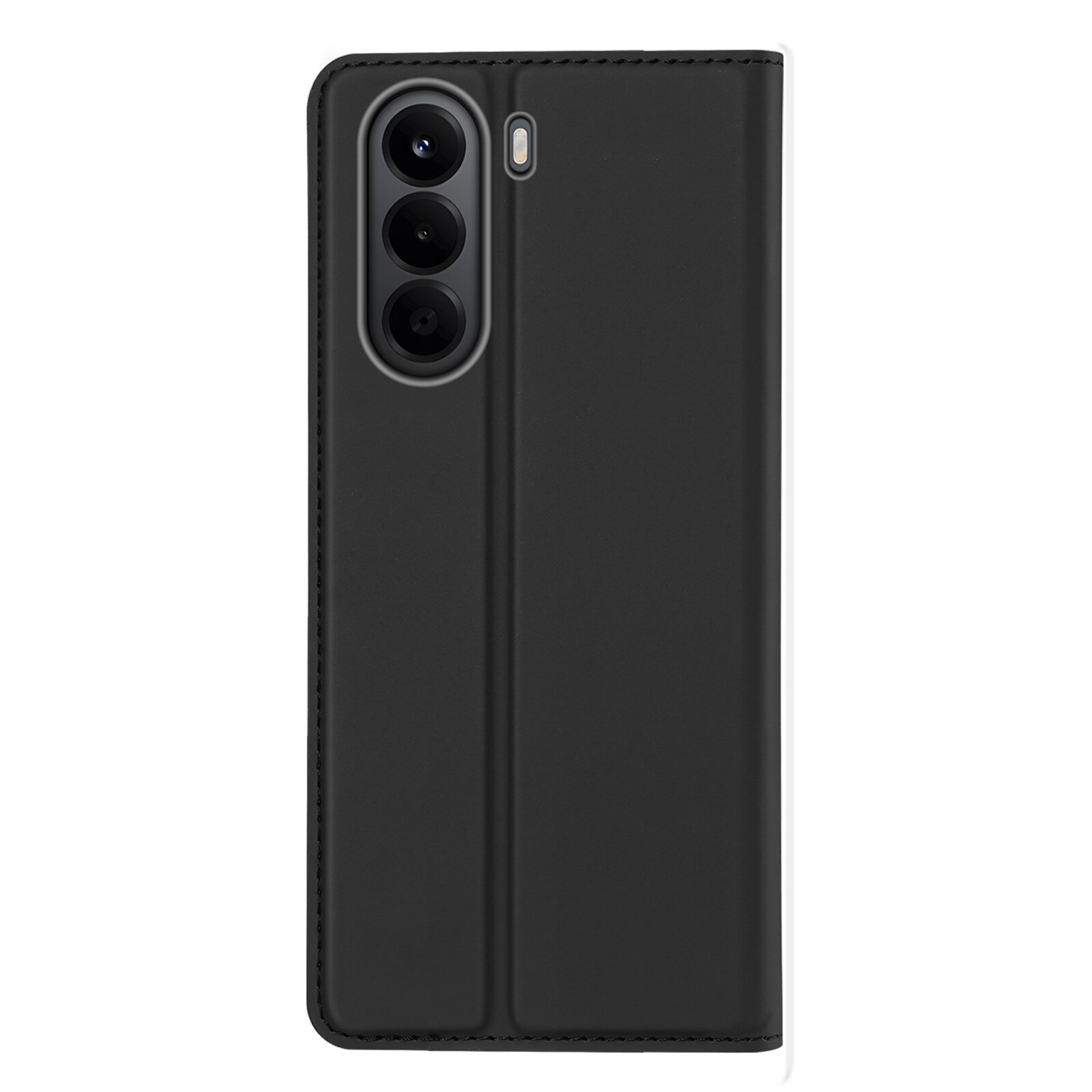 Чехол книжка из кожи черного цвета для OnePlus Nord CE6 Lite и Realme P4x, серия Skin Pro Series от Dux Ducis