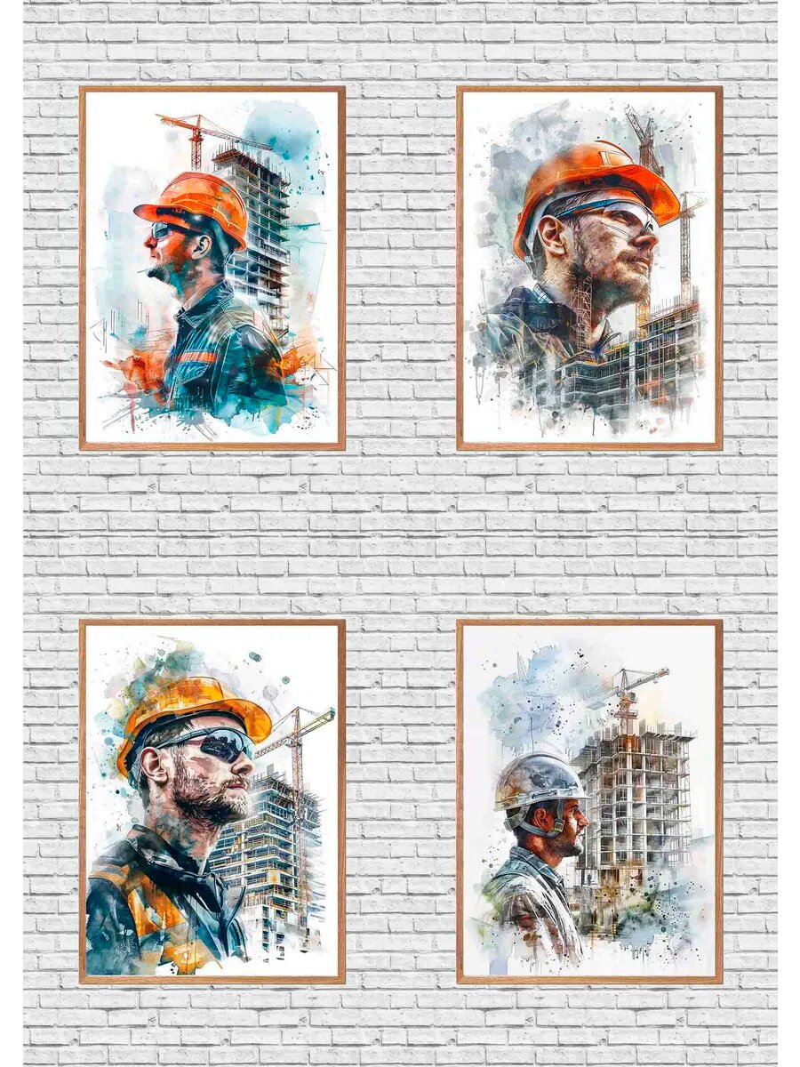 Сокол-птица-строитель, 4 Плаката, 30x21см
