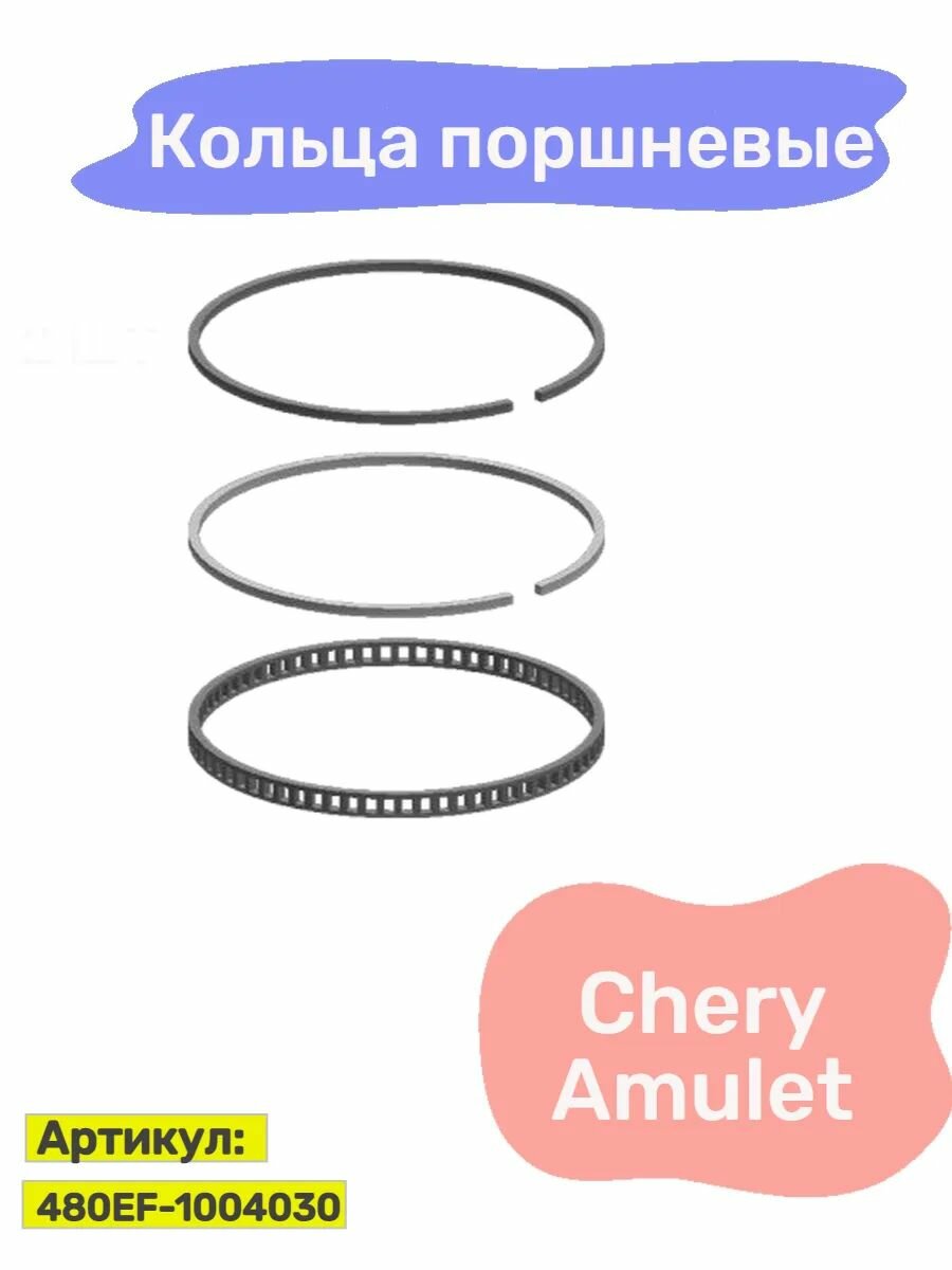 Комплект поршневых колец Hot-Parts 480EF-1004030, для Chery Amulet