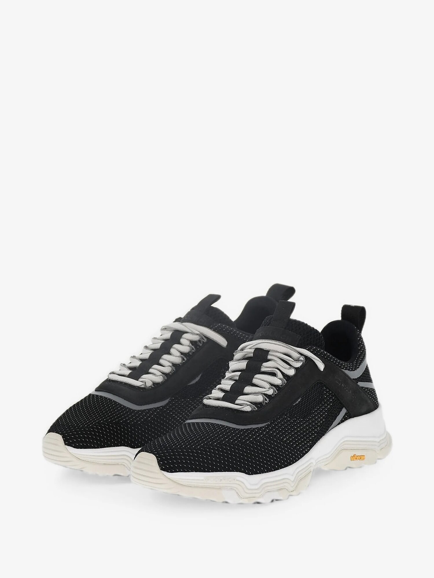 Кроссовки Woolrich Perforated suede-trim sneakers, размер 9, black — фото 1