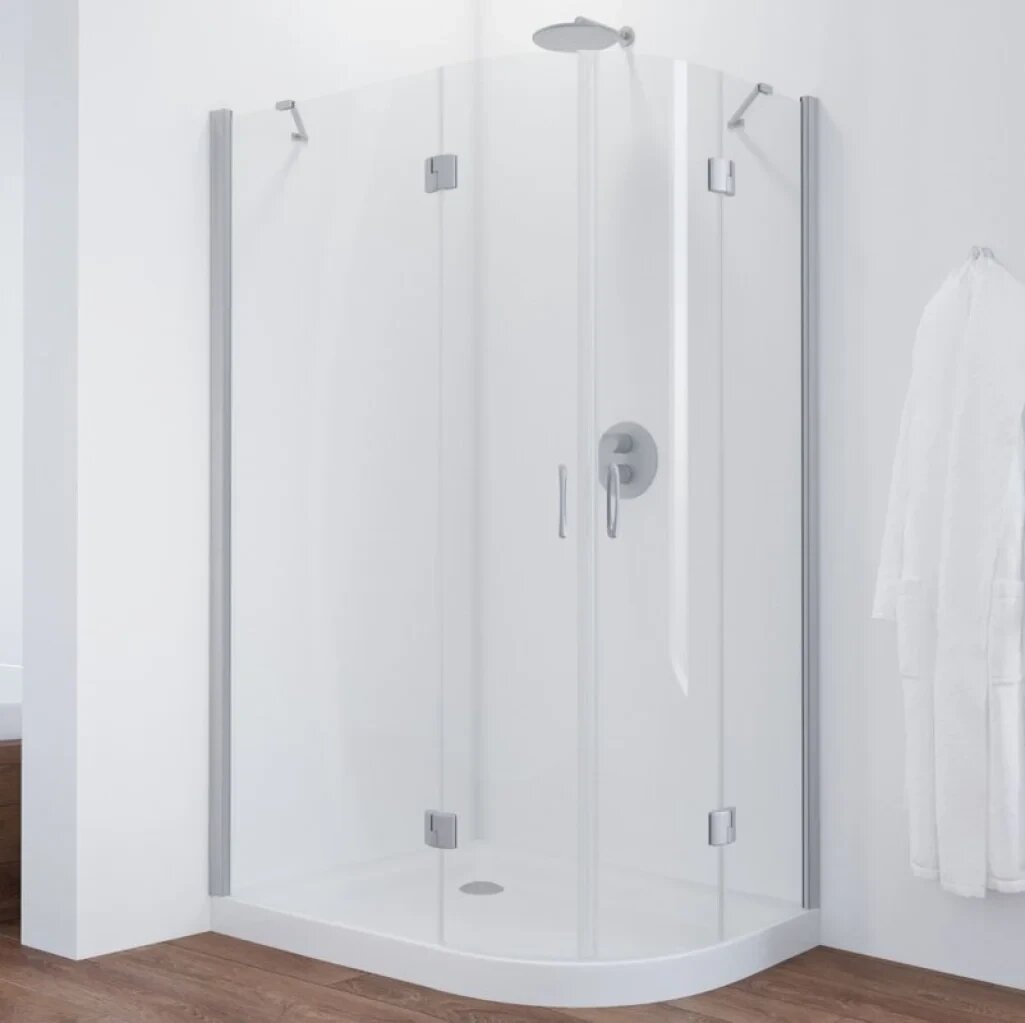 Душевой уголок Vegas Glass AFS-F 110*100 07 01 L профиль матовый хром, стекло прозрачное