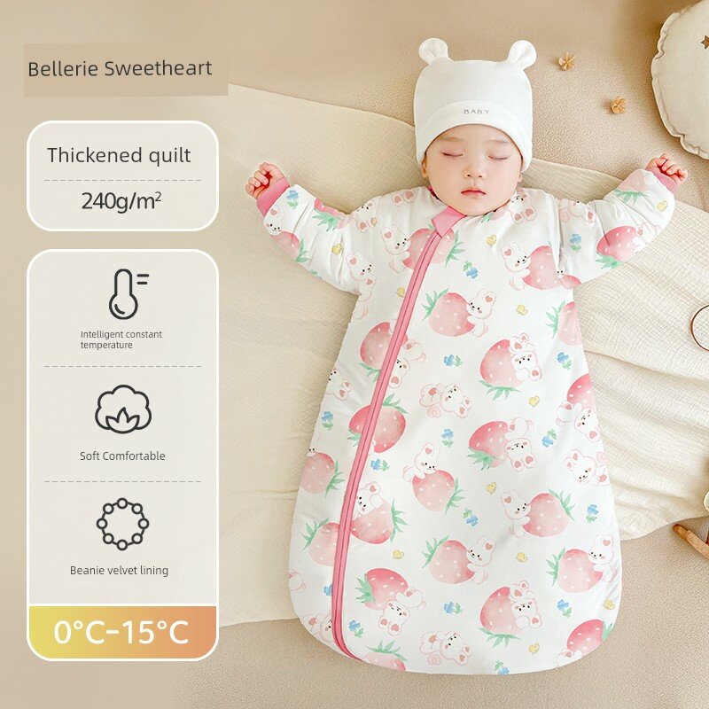 Зимний теплый спальный мешок для детей 1.5-3 лет, бренд Berry Sweet, размер M (рост 75-95 см)