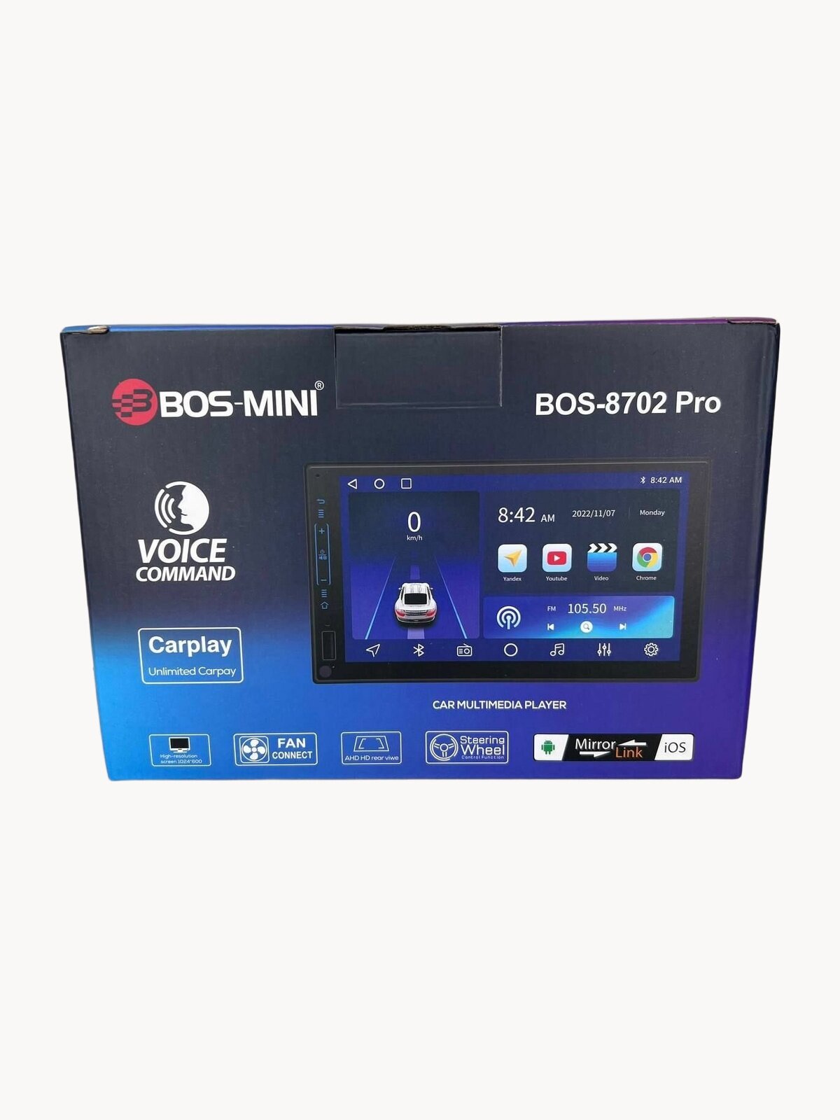 Автомагнитола Android BOS-MINI 8702-Pro 7 дюймов Android 12.0 автомобильный 32gb/2gb 1024х600 с кулером