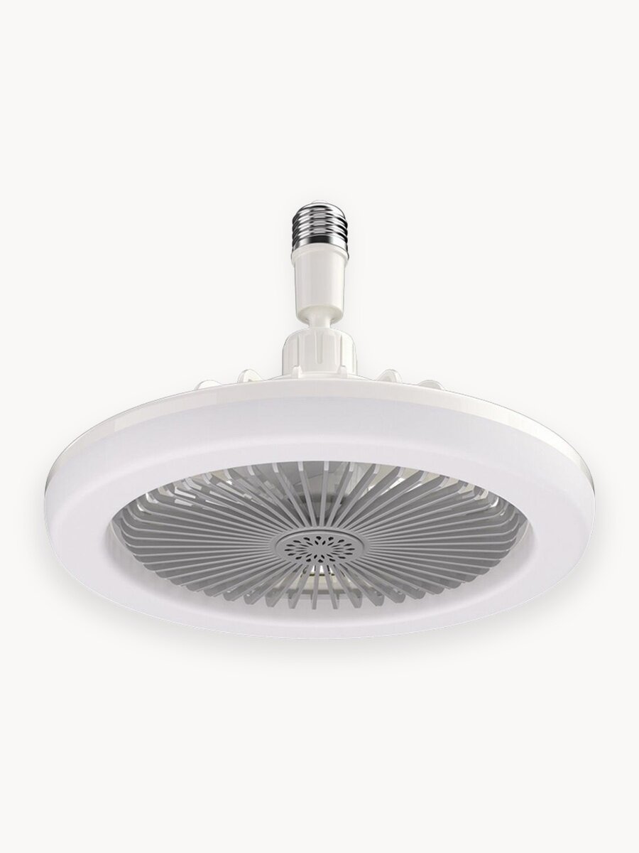 Потолочный вентилятор с лампочкой E27 – 3 режима света и вентиляции, пульт, ароматерапия, стильный дизайн