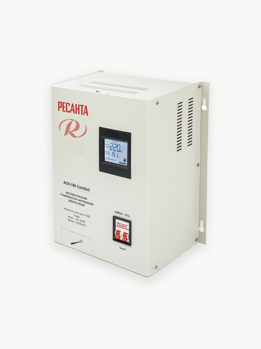 Стабилизатор напряжения Ресанта АСН-10К Comfort, настенный, 140-260 В