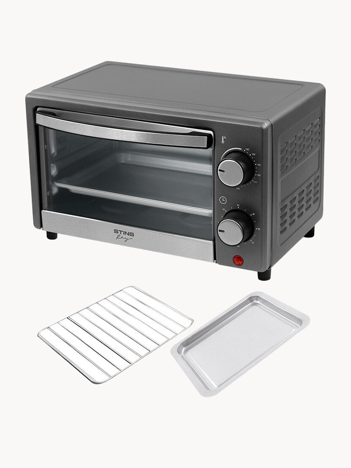 Духовка духовой шкаф мини-печь STINGRAY ST-EO115A 12 литров гриль серый жемчуг