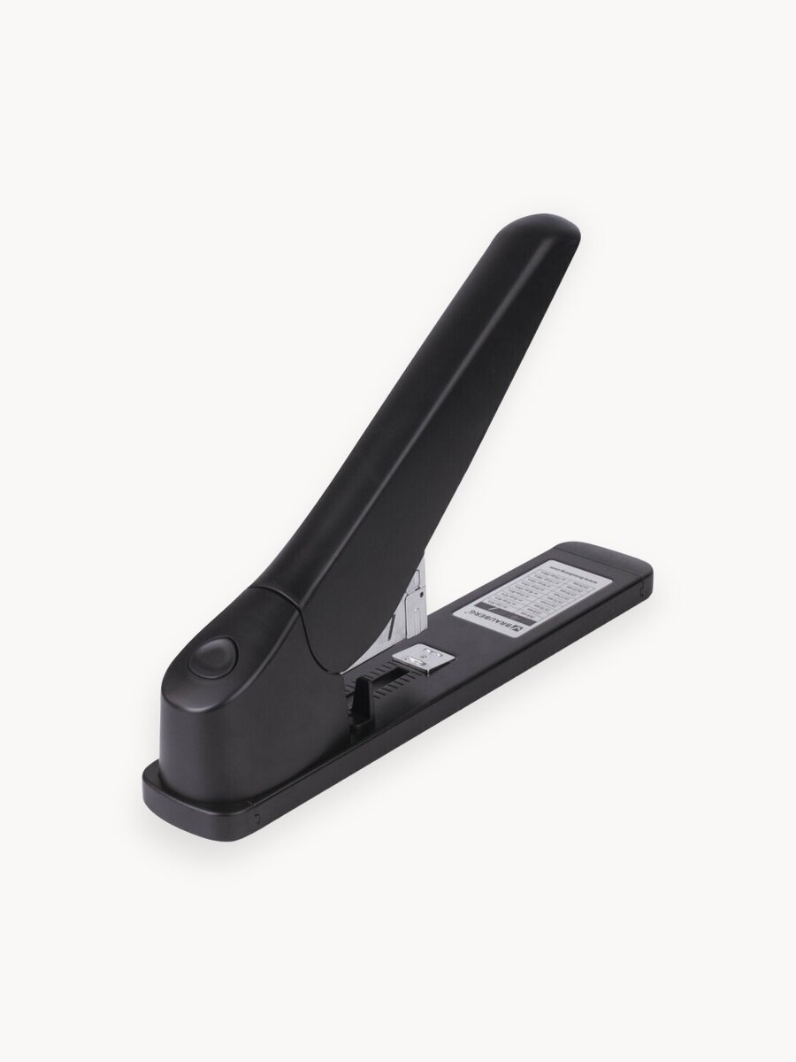 Степлер большой мощный канцелярский для бумаги, скобы №24/6 23/24, до 200 листов, черный, Brauberg Heavy duty MX, 222564