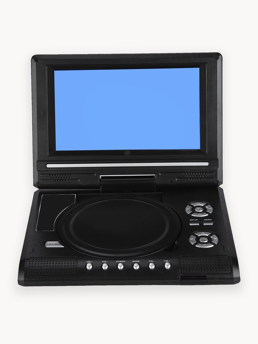 7‑inch Portable DVD Player Swivel Screen Rechargeable TV Car Charger Gamepad