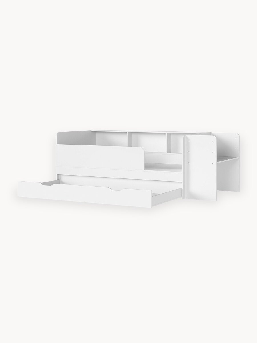 Кровать универсальная двухместная Руна, 90х190 см, с основанием и ящиками, цвет белый