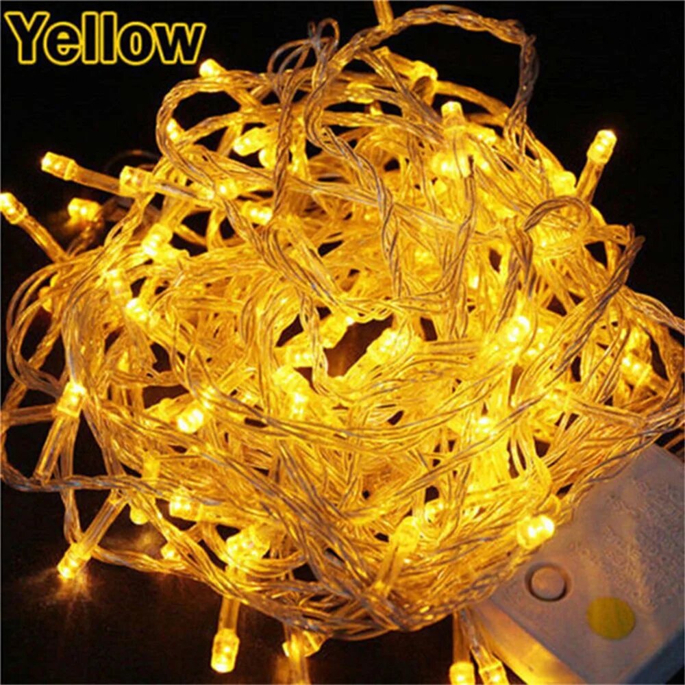 Светодиодная гирлянда FULLEVER 10 м 100 шт RGB Yellow, 10M 100LEDs 220V EU