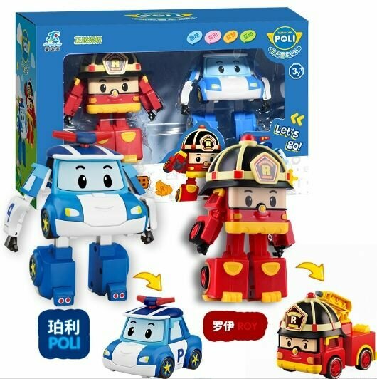 Игрушка-трансформер Робокар Поли robocar poli (12.5 см) + roy, Две игрушки