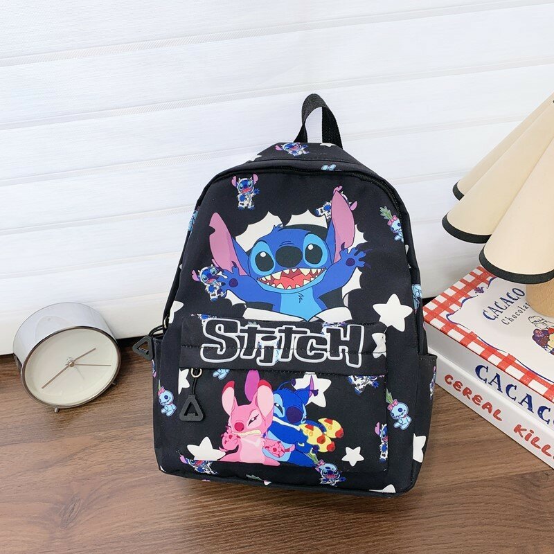 Cute love bubble ice cream lilo angel cartoon printed children backpack for kids school and playtime black