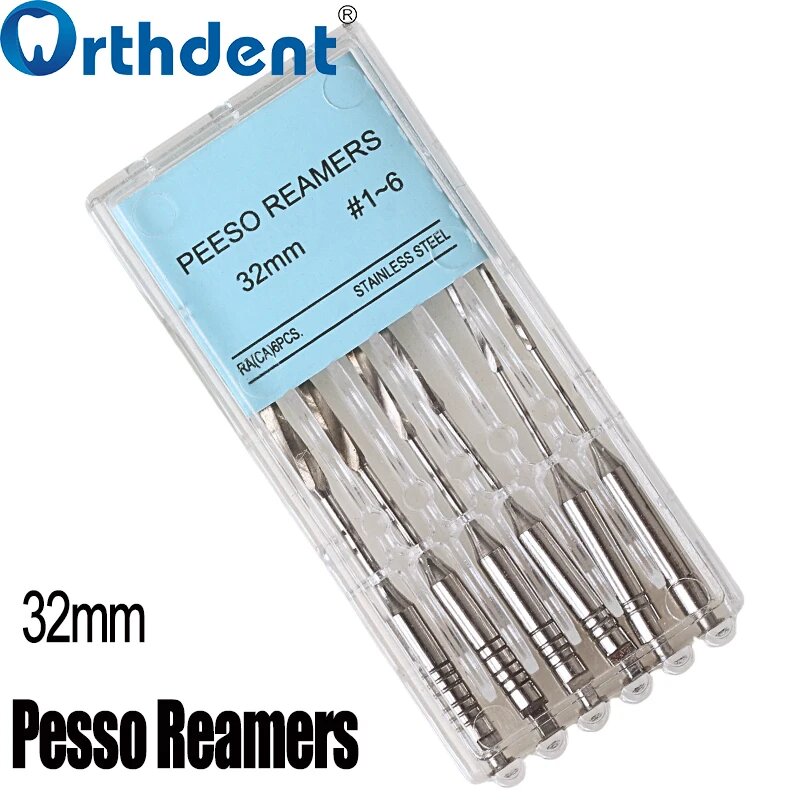 Orthdent Эндодонтические ворота сверла Pesso Reamers сталь 28/32 мм #1-6 Pesso Reamers 32 mm