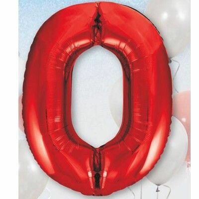 Воздушный шар фольгированный весёлая затея Цифра 0, красный, 40"