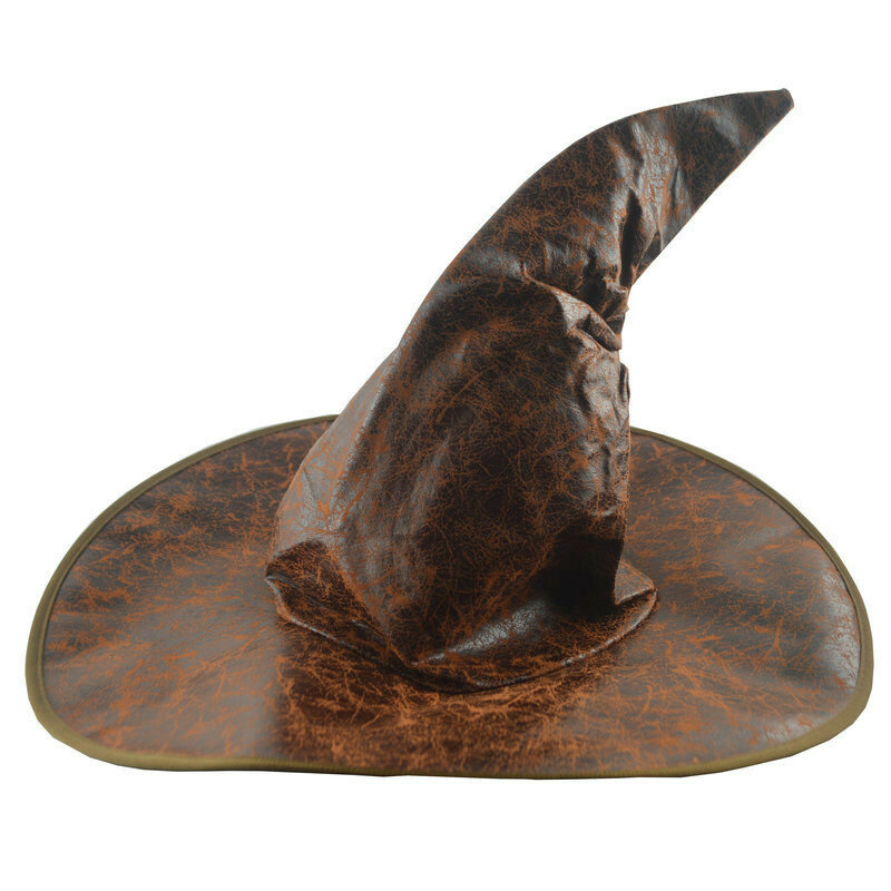 Potter wizard hat with craftsmanship and one size fit for cosplay and role play, brown