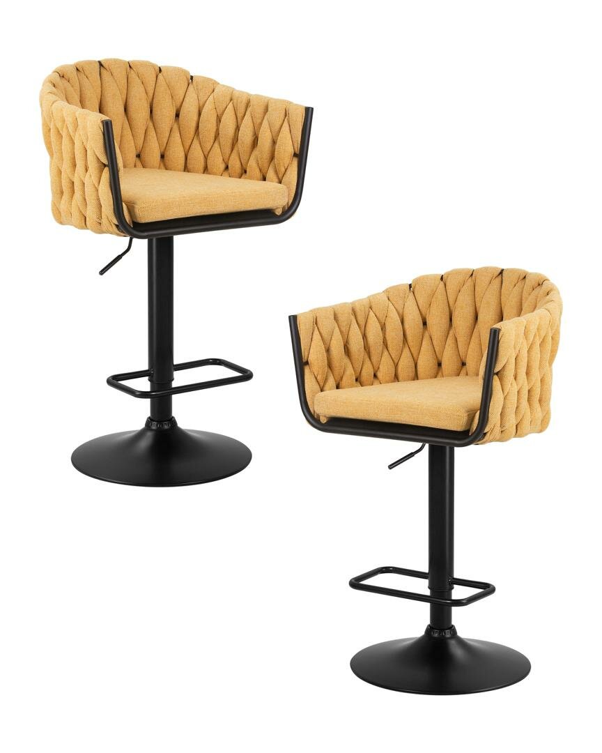 Стул барный DOBRIN Набор 2 шт Стул барный DOBRIN LEON, жёлтая ткань (LAR 275-8) арт. LM-9690-N_B-M_TT-LAR-275-8