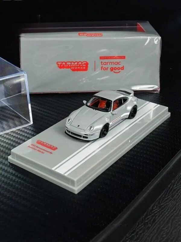 Машинка Tarmac Works 1/64 Porsche 993 Remastered By Gunther Werks Grey Die-cast Alloy Car Model Collection Display Gift