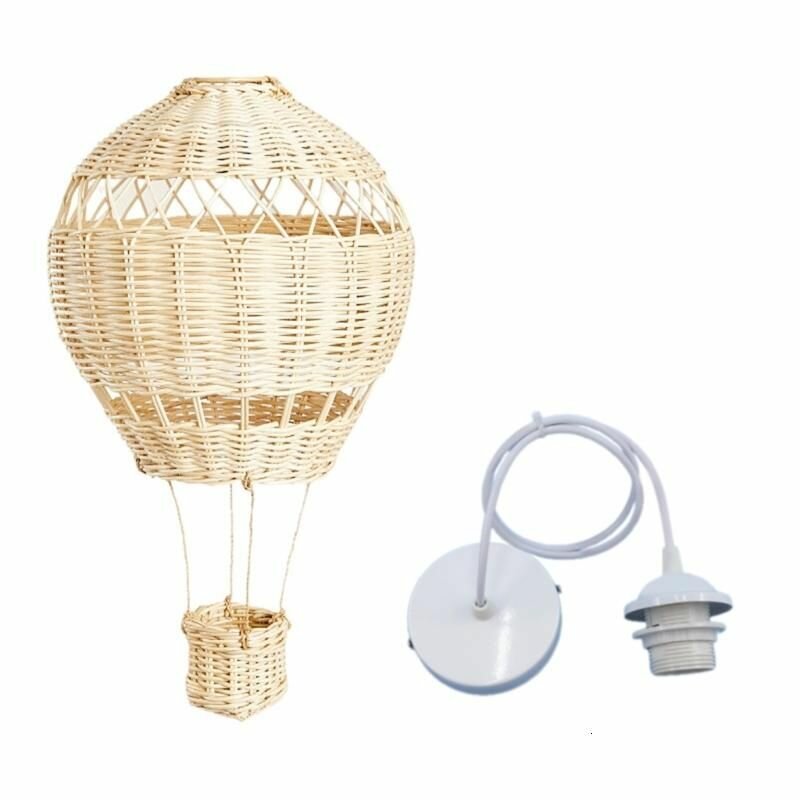 Плетеный подвесной светильник "Воздушный шар", теплый свет
