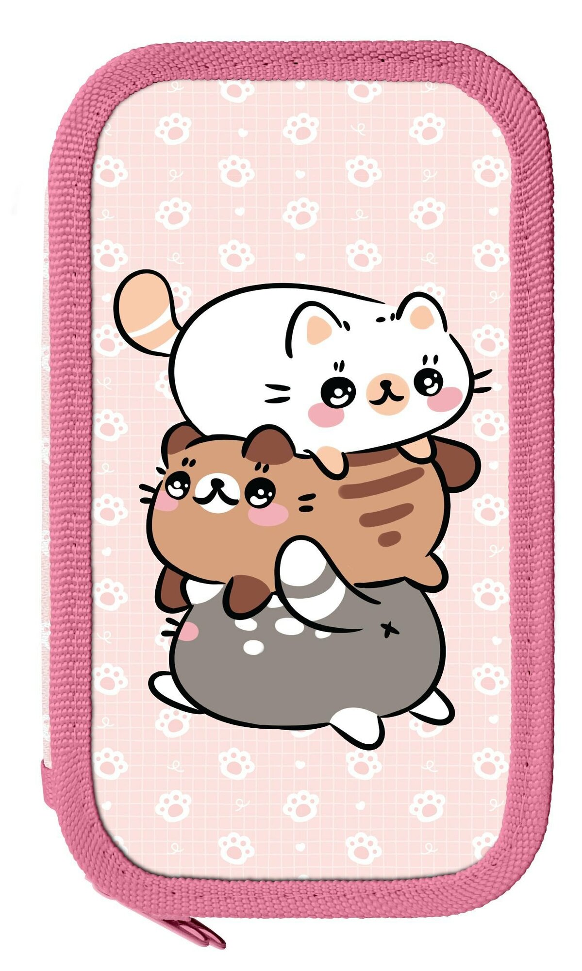 Пенал 2 отделения "Котики" 19*10,5 см