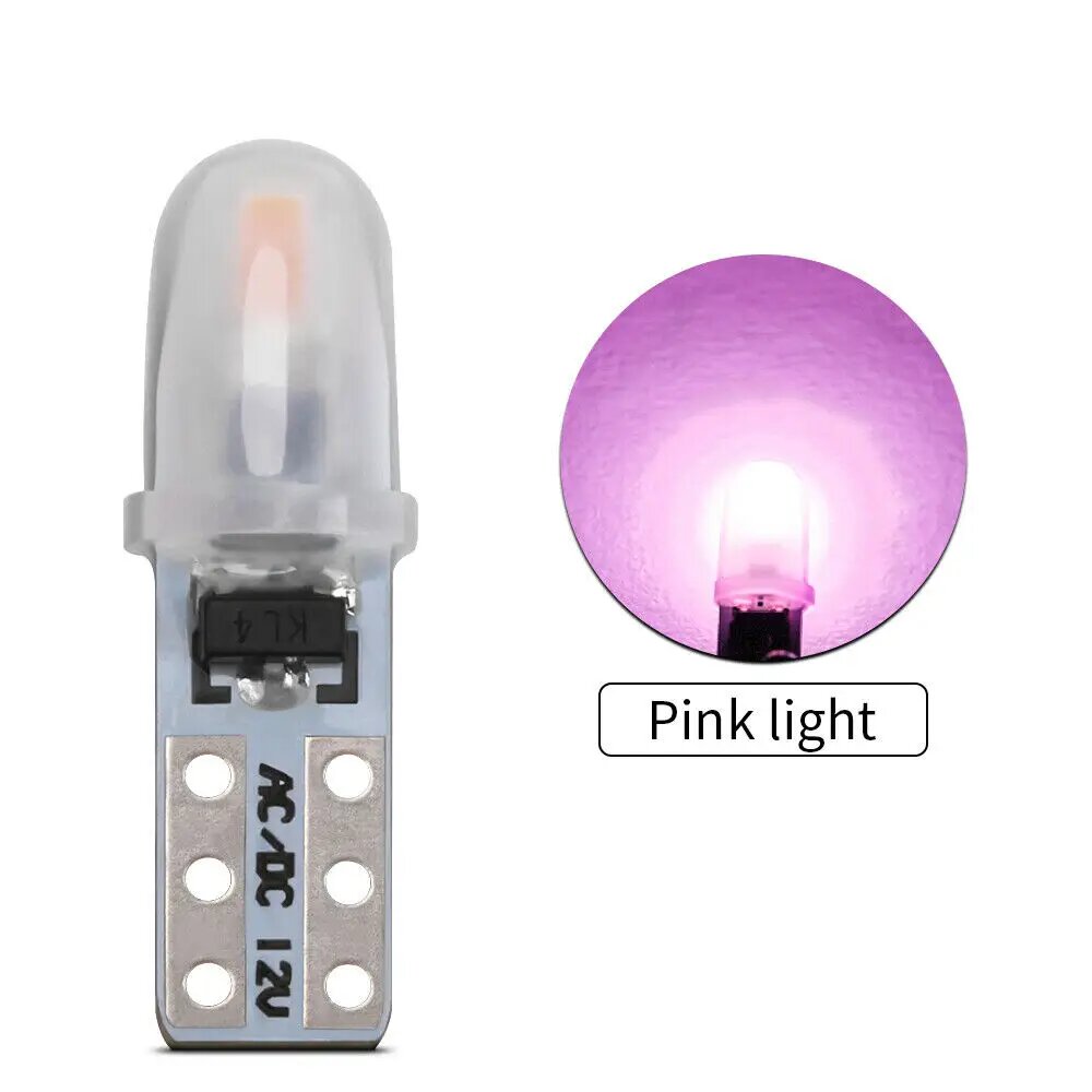 10 светодиодный т, светодиодные лампы T5 для приборной панели Opel Corsa D Astra k J Vectra C Renault Clio Pink