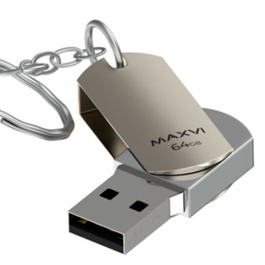 Память USB Flash 64 Гб Maxvi MR (4545) - поворотный, металл