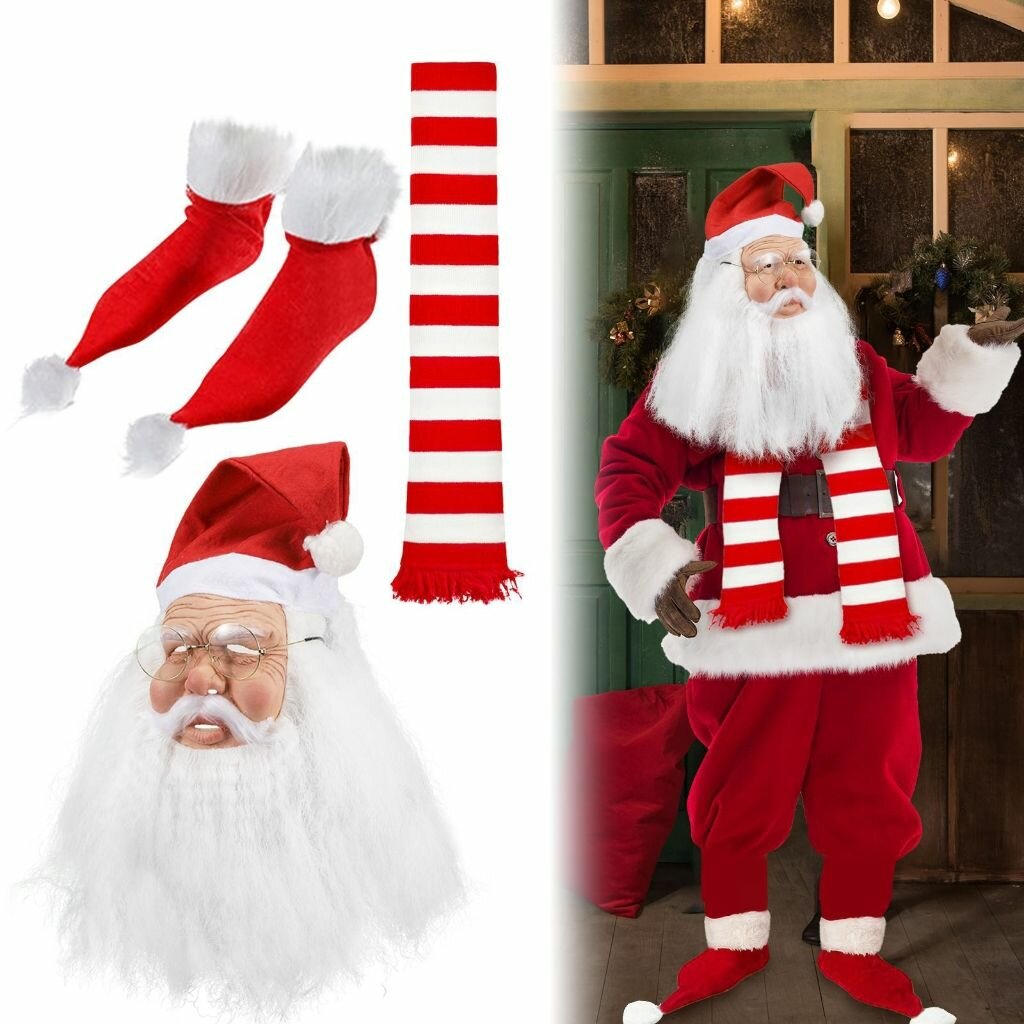 Рождественский Шарф, Набор Масок Старика С Белой Бородой-Mask Scarf