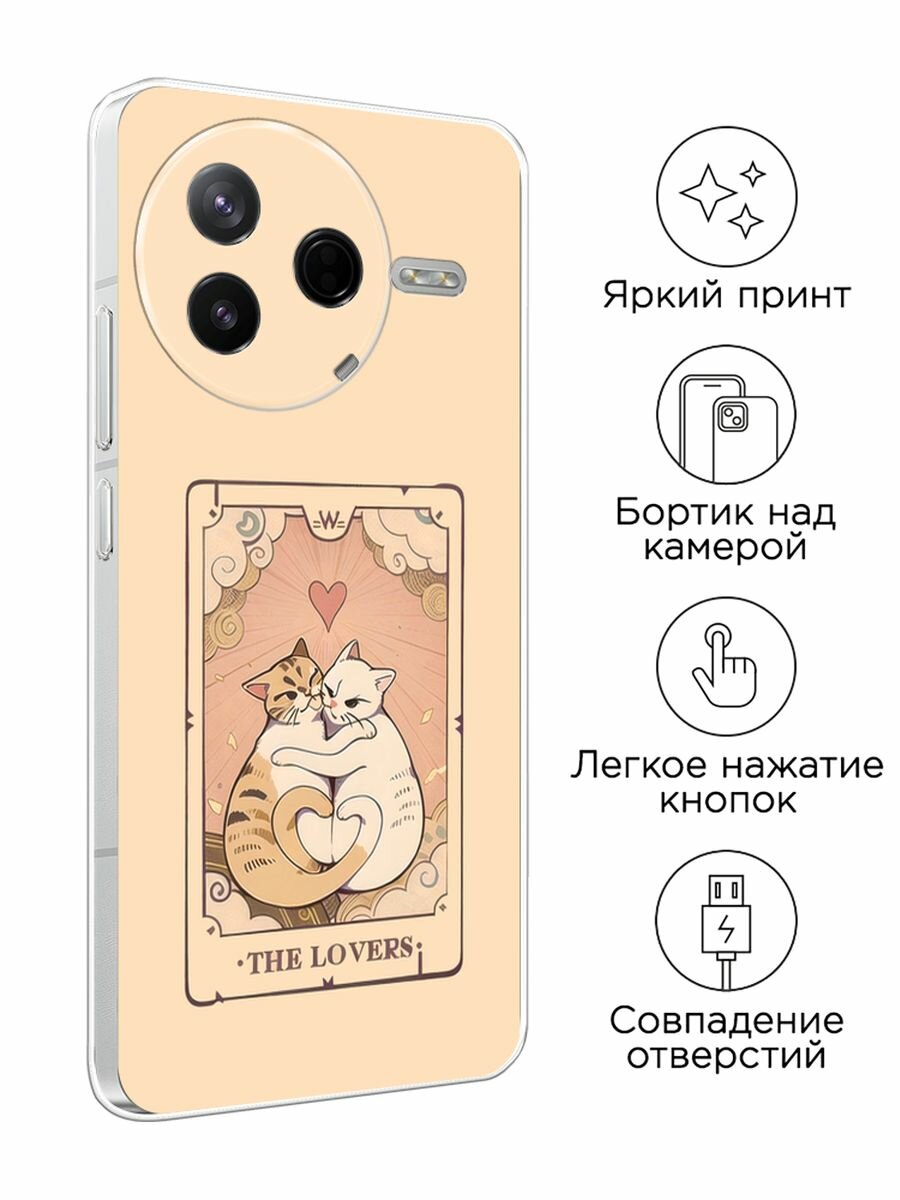 Чехол на Poco F7 Pro / Поко F7 Про с принтом "The lovers cats 1 - 14 февраля" — фото 1