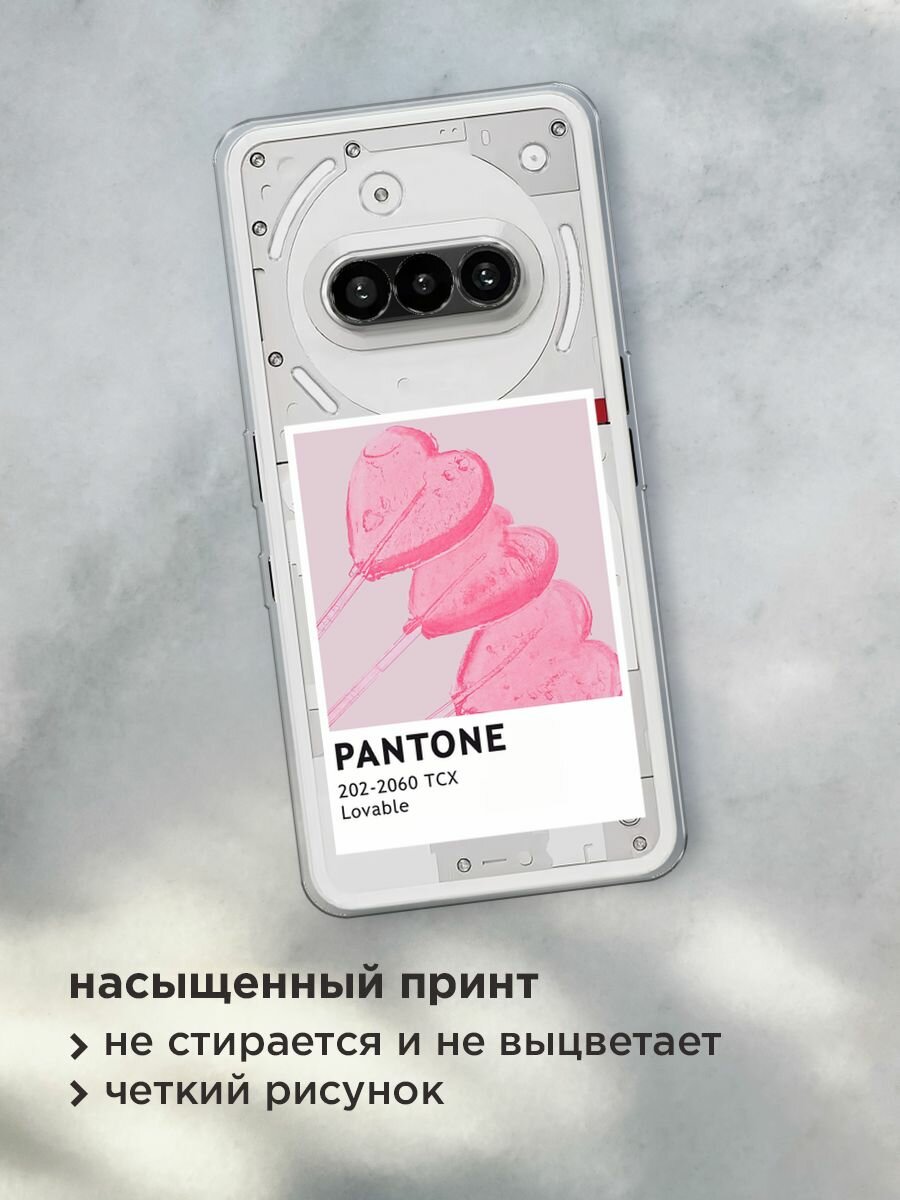 Чехол на Nothing Phone 3a / Нотинг Фон 3а с принтом "Pantone Lovable 2 - 14 февраля", прозрачный — фото 1